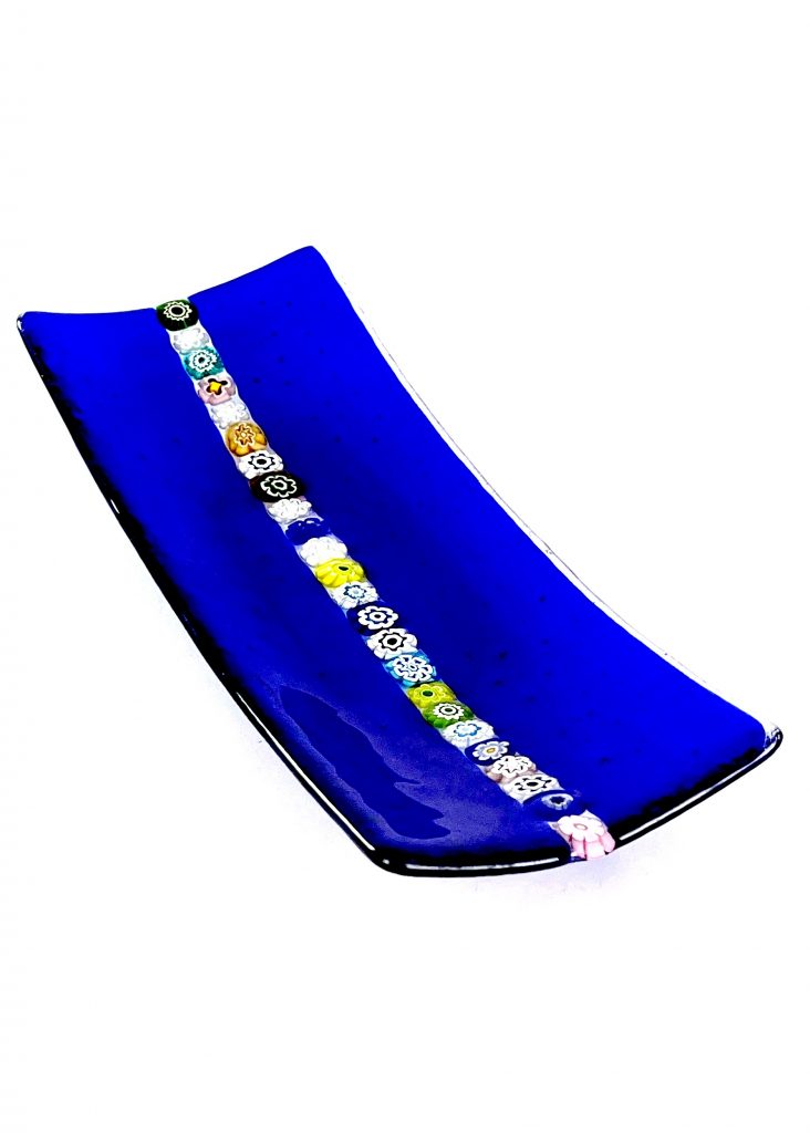 Alka - Blue Rectangular Murano Glass Plate - Made Murano Glass