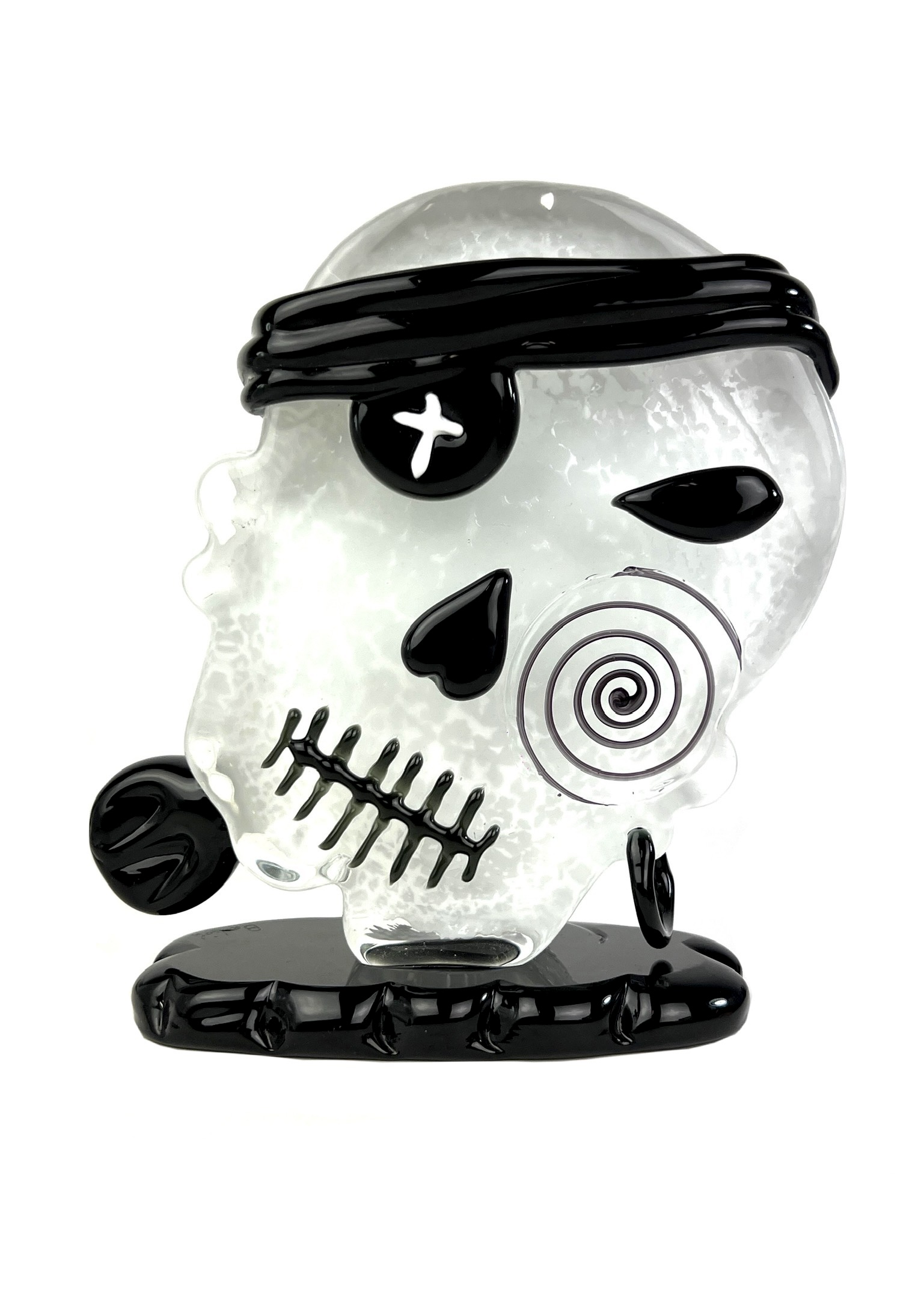 Roger - Pirate Skull Murano Glass Sculpture - Made Murano Glass