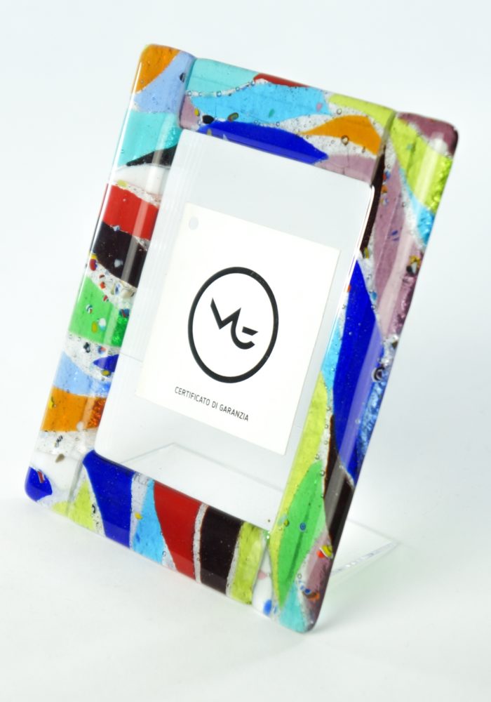 Fatan - Multicolored Murano Glass Picture Frame - Made Murano Glass