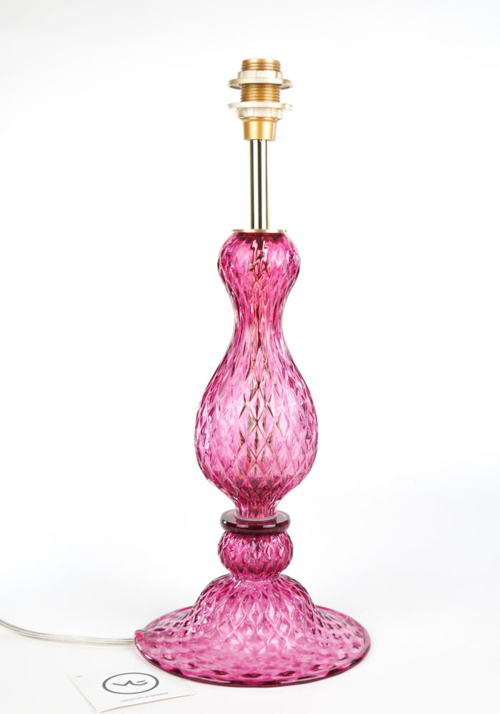 Murano Glass Pink Table Lamp - Venetian Glass Lamps - Made Murano Glass