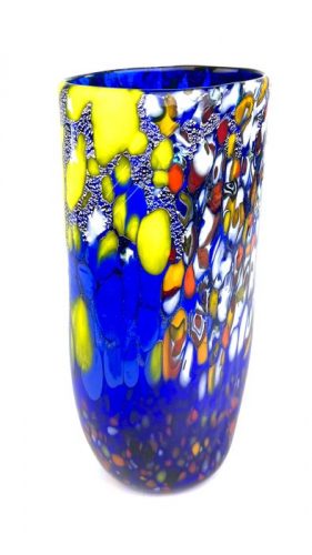 Schissa - Blue Murano Glass Vase "Fantasy" - Made Murano Glass
