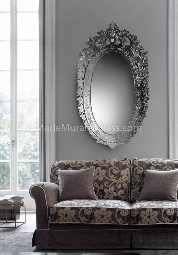 Silver Murano Mirror - Faro - Venetian Glass - Made Murano Glass