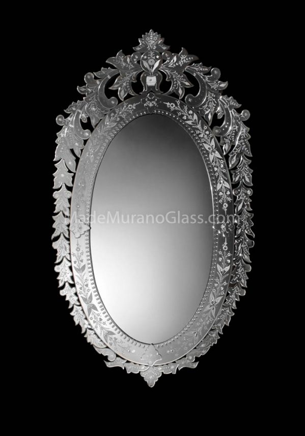 Silver Murano Mirror - Faro - Venetian Glass - Made Murano Glass