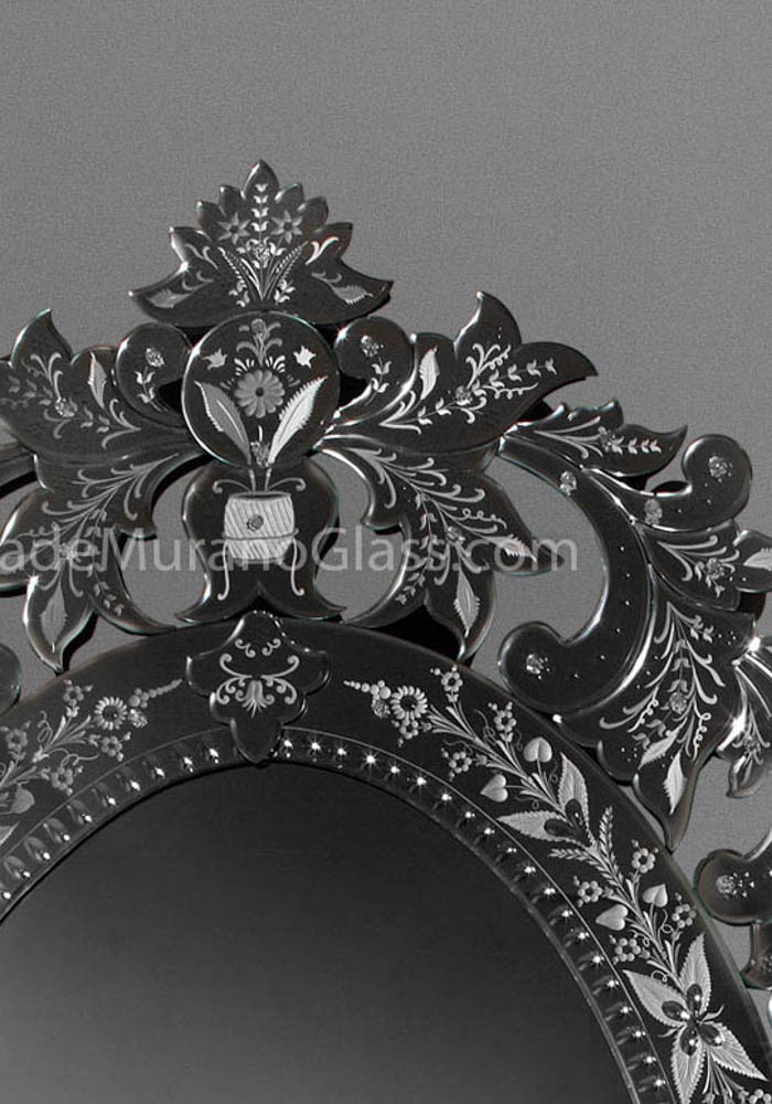 Silver Murano Mirror - Faro - Venetian Glass - Made Murano Glass