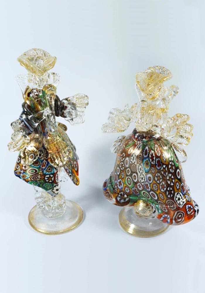 Murano Glass Figurines - Dancers With Murrina And Gold 24 Carats - Made ...
