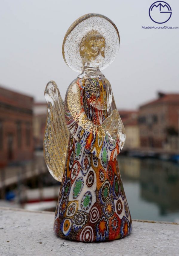 Angel With Murrina And Gold 24 Carats - Made Murano Glass