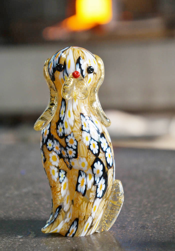 Lucky - Murano Glass Dog With Murrina Millefiori "Margaret" - Made ...