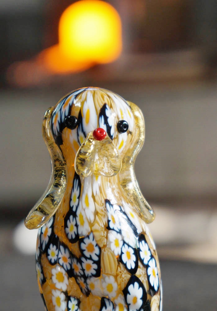 Lucky - Murano Glass Dog With Murrina Millefiori "Margaret" - Made ...