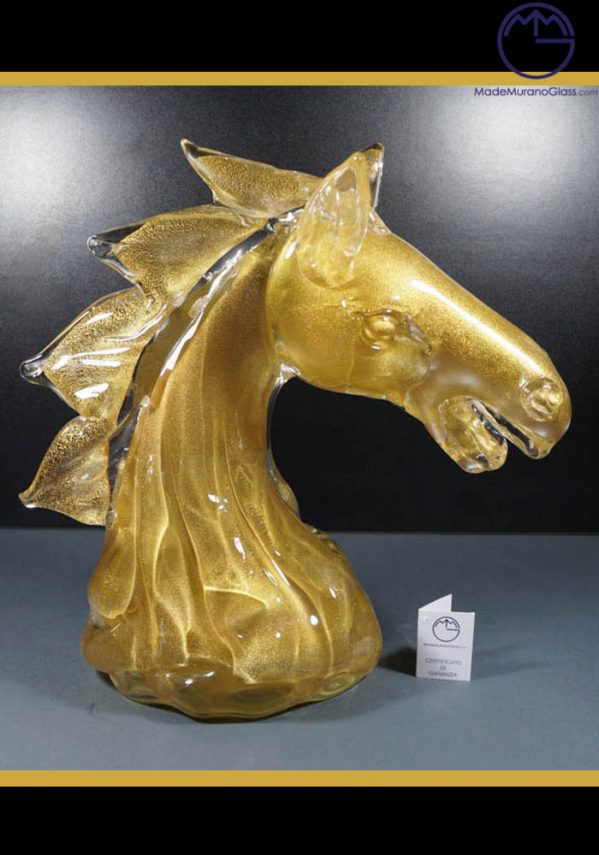 Murano Glass Animals - Horse Head - Murano Art Glass - Made Murano Glass