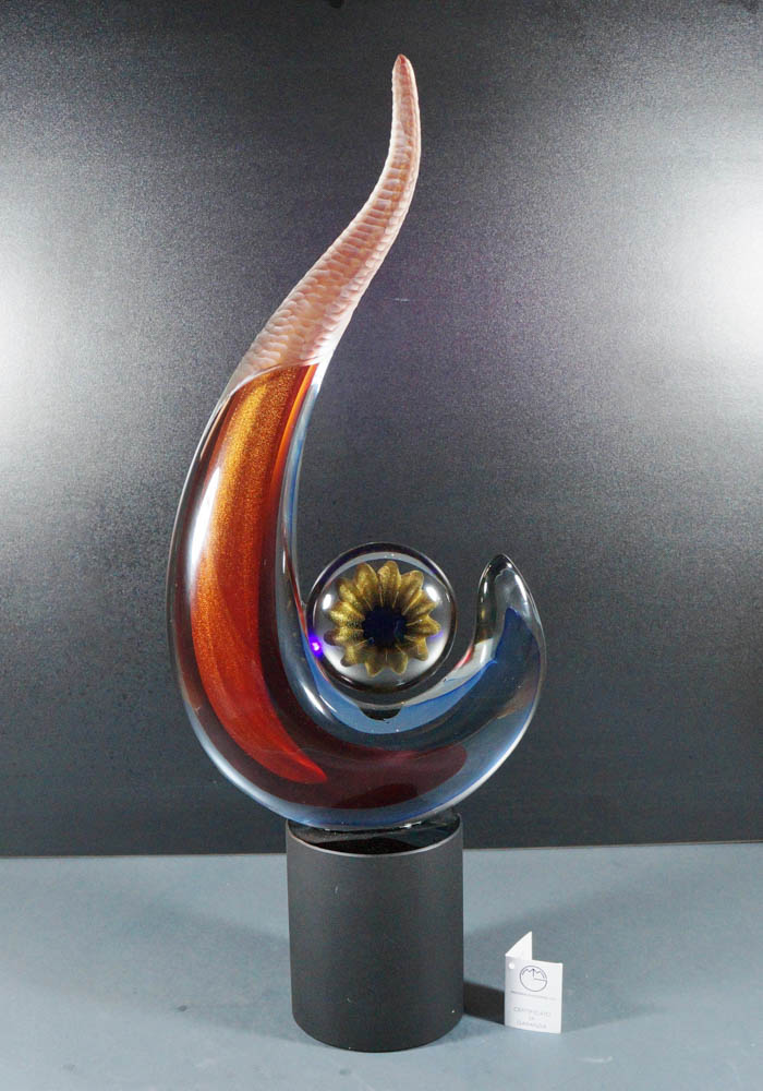 Murano Abstract Glass Sculptures PAIR OF HERONS Murano Glass Sculpture