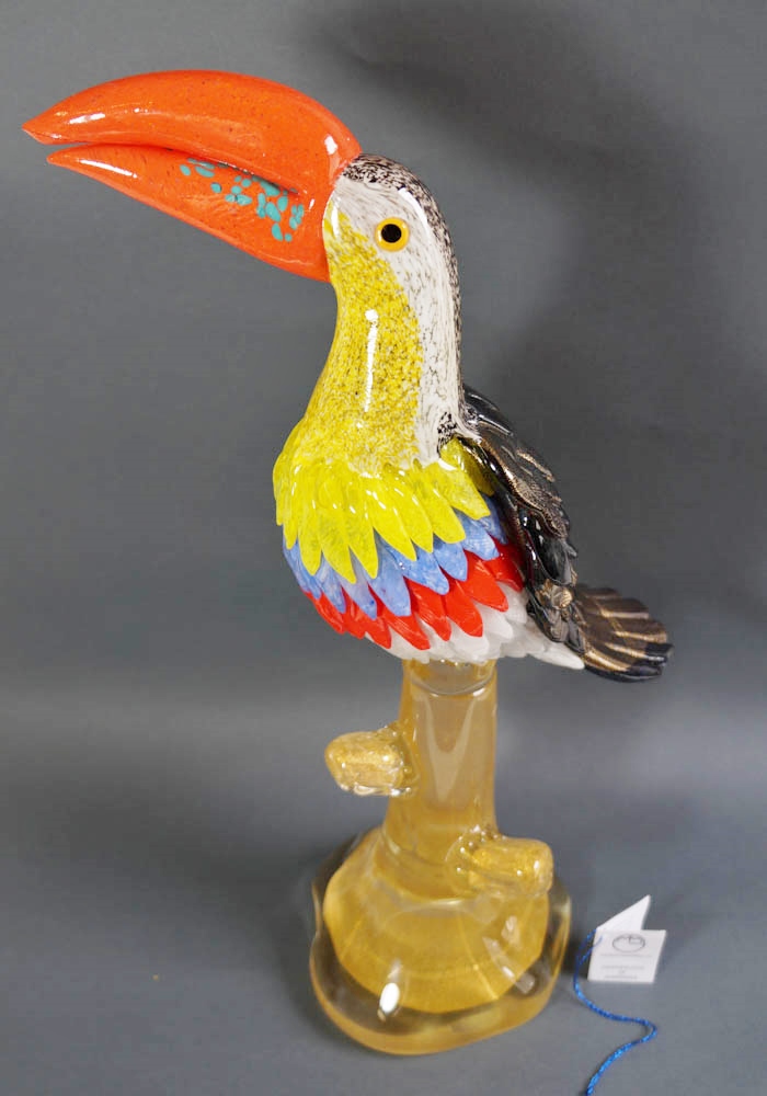 Murano Glass Birds - Multicolour Tucan - Murano Art - Made Murano Glass