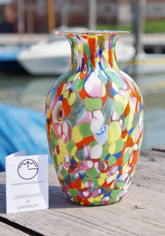 Vaso Vetro Murano Con Mace - Vetri Di Murano - Made Murano Glass