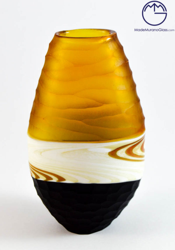 Lagos - Amber Murano Glass Vase "Giulietta"