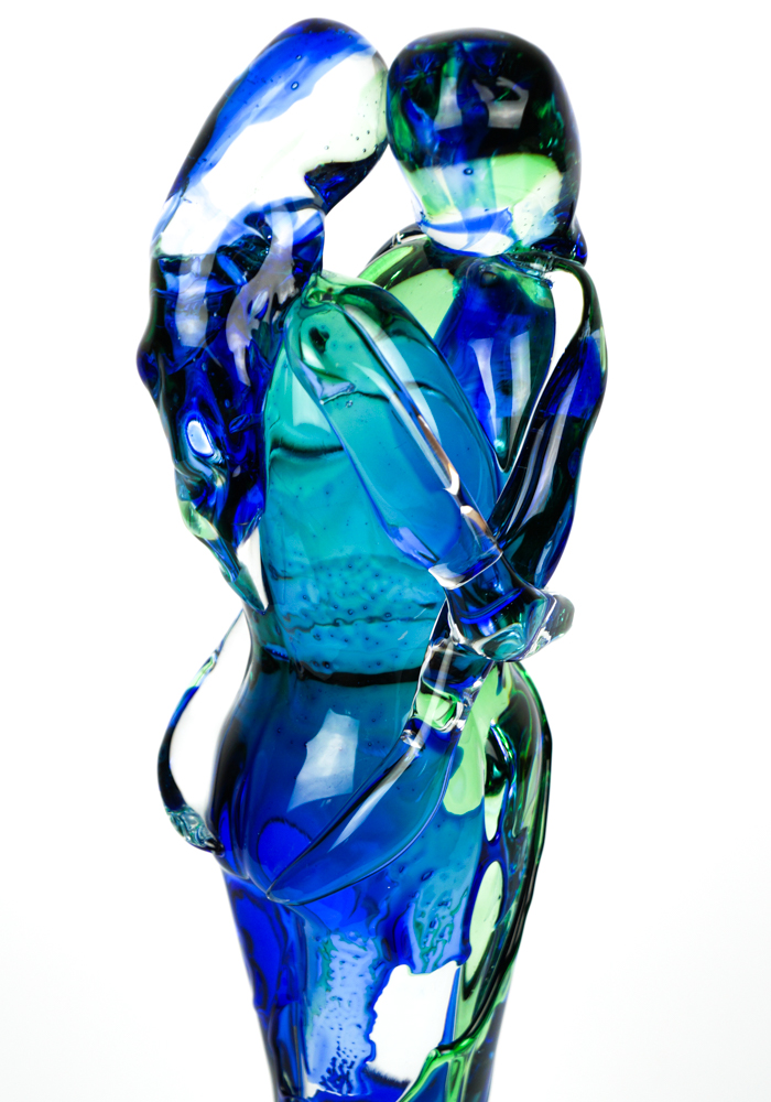 Lovers Sculpture Green And Blue Made Murano Glass Made Murano Glass
