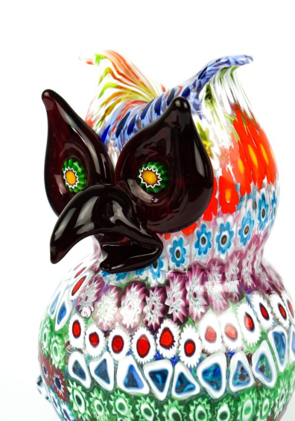 Murrina Millefiori Murano Glass Owl “Mosik” - Made Murano Glass