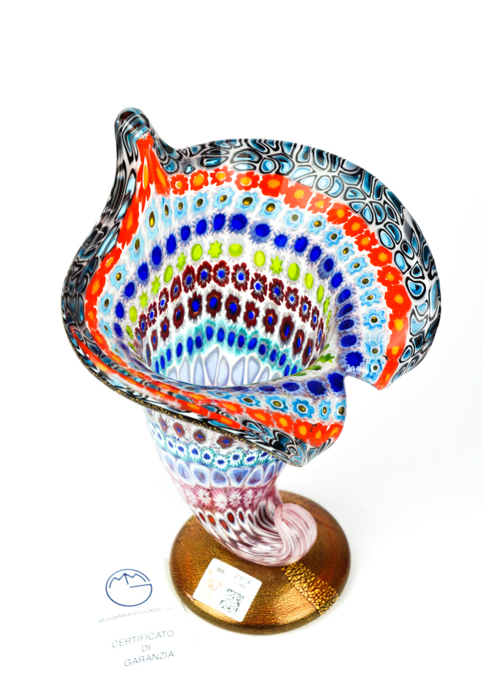 Cornucopia - Mosaic Vase With Murrina Millefiori And Gold 24kt - Made ...