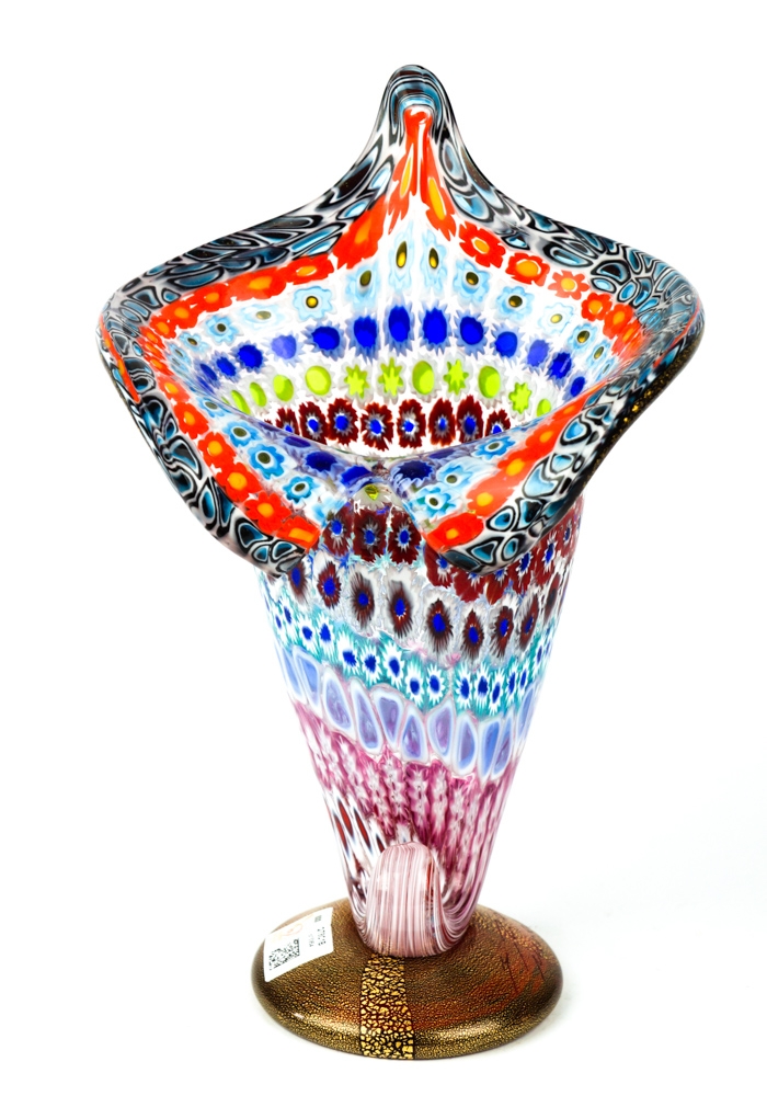 Cornucopia - Mosaic Vase With Murrina Millefiori And Gold 24kt - Made ...