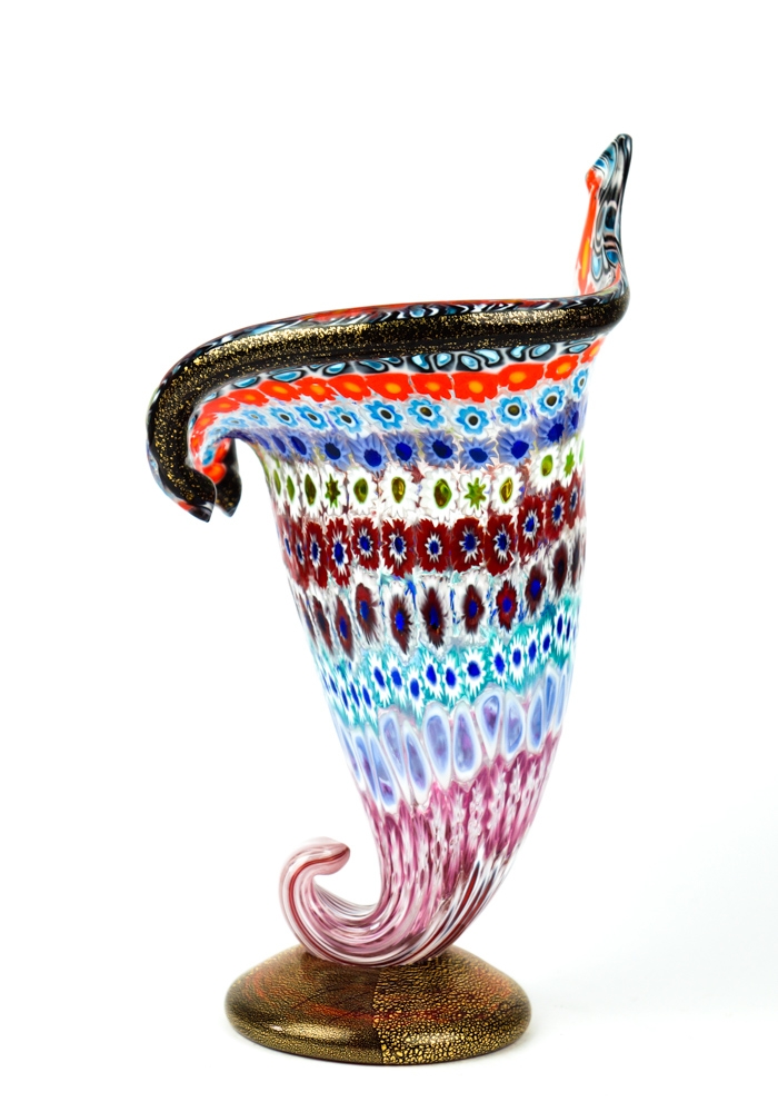 Cornucopia - Mosaic Vase With Murrina Millefiori And Gold 24kt - Made ...