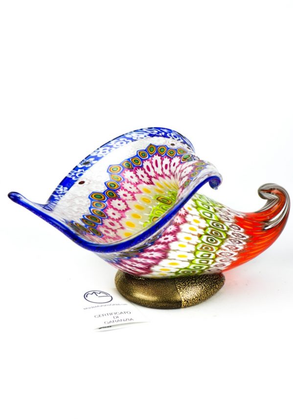 Cornucopia - Mosaic Murano Vase With Murrina Millefiori And Gold 24kt ...