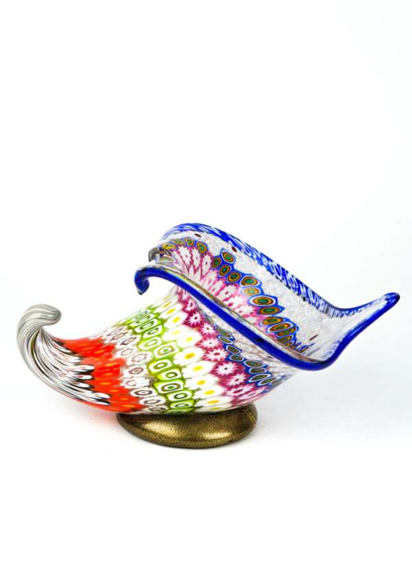 Cornucopia - Mosaic Murano Vase With Murrina Millefiori And Gold 24kt ...