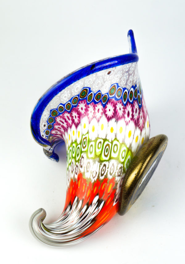 Cornucopia - Mosaic Murano Vase With Murrina Millefiori And Gold 24kt ...