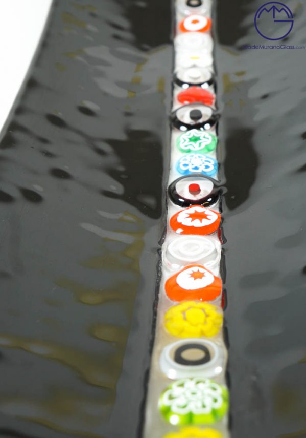 Alka - Black Rectangular Murano Glass Plate - Made Murano Glass