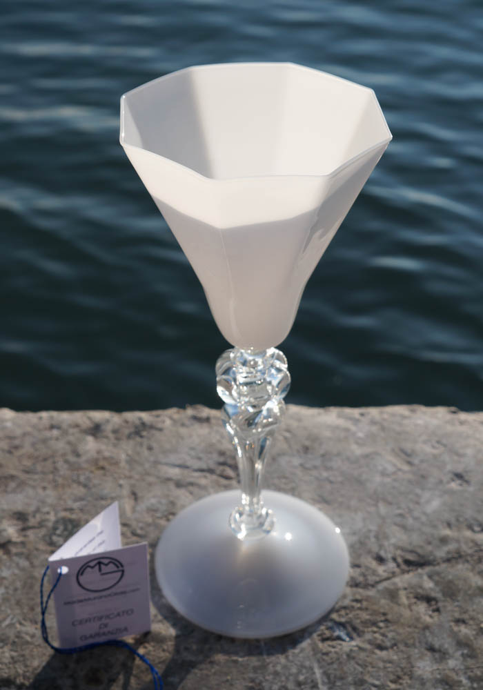 Cortina - Venetian Glass White Goblet - Murano Glass - Made Murano Glass