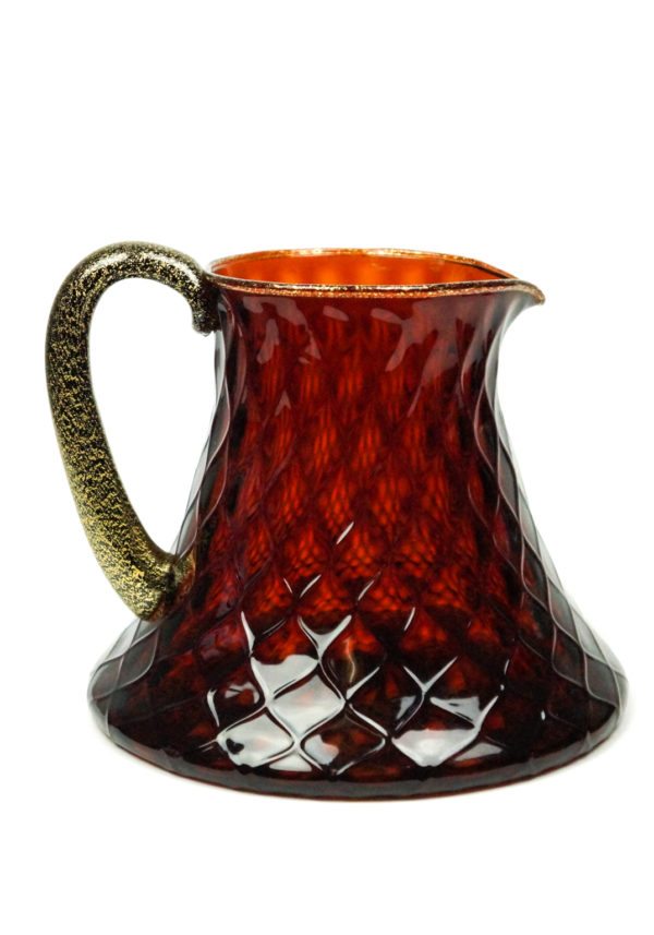 Tosca - Set Of 6 Drinking Glasses Amber Tumbler With Jug - Made Murano ...