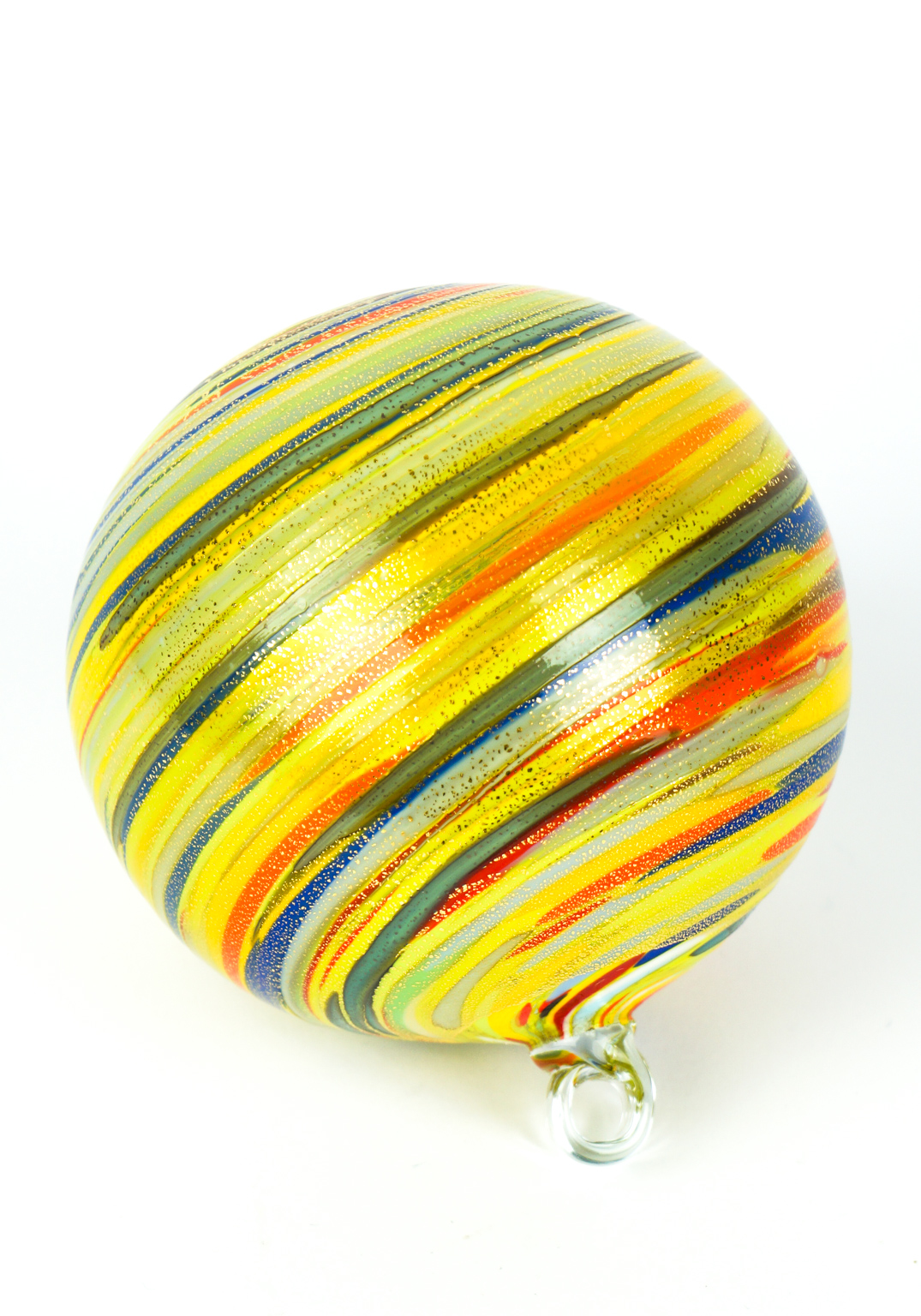 Utah - Xmas Multicolour Ball With Gold Leaf 24kt - Made Murano Glass