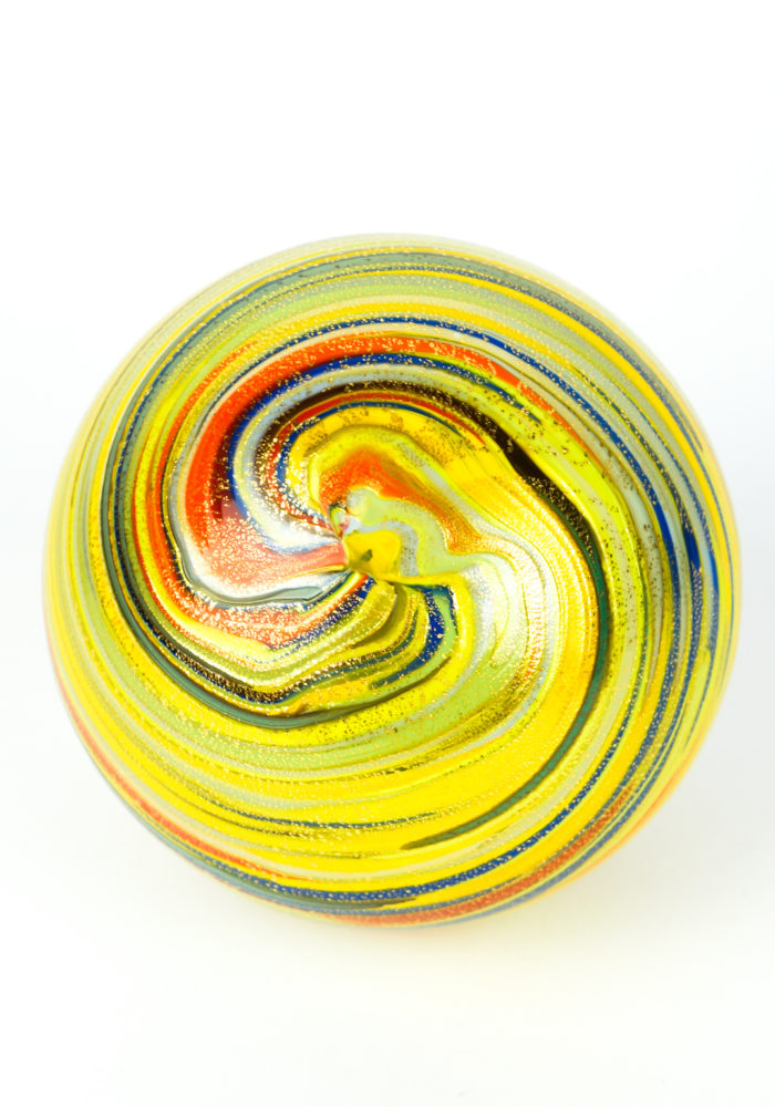 Utah - Xmas Multicolour Ball With Gold Leaf 24kt - Made Murano Glass