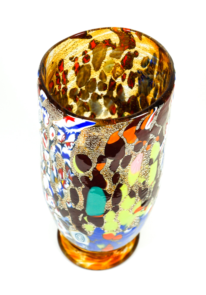 Lira - Amber Murano Glass Vase "Fantasy" - Made Murano Glass