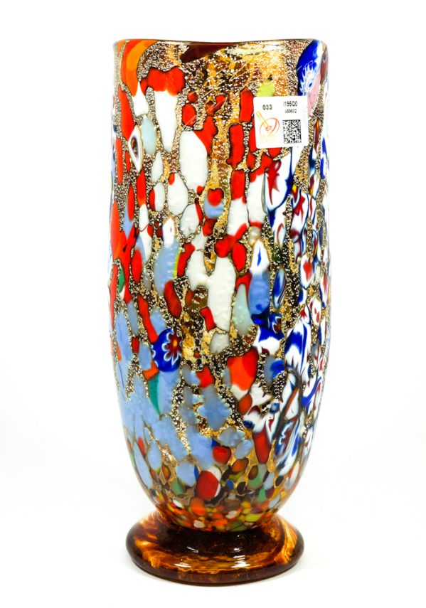 Lira - Amber Murano Glass Vase "Fantasy" - Made Murano Glass