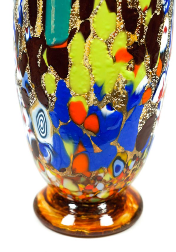 Lira - Amber Murano Glass Vase "Fantasy" - Made Murano Glass