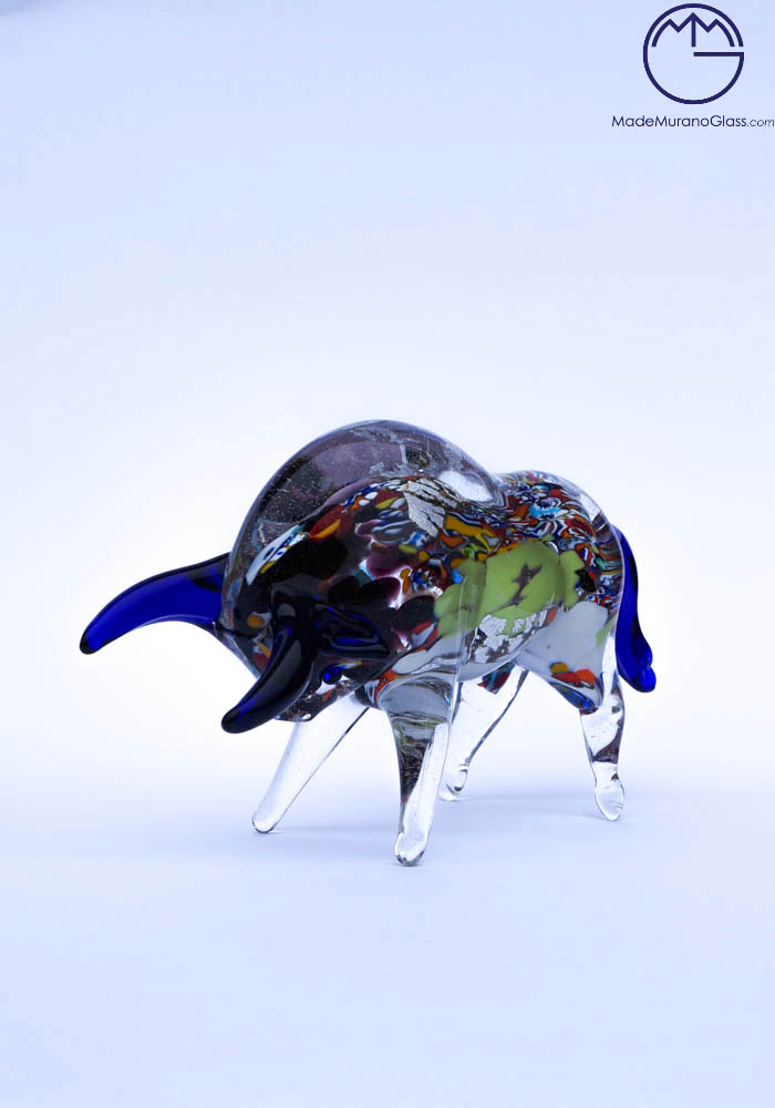 Collection Aida Sommerso - Murano Glass Animal Bull In Murano Glass ...