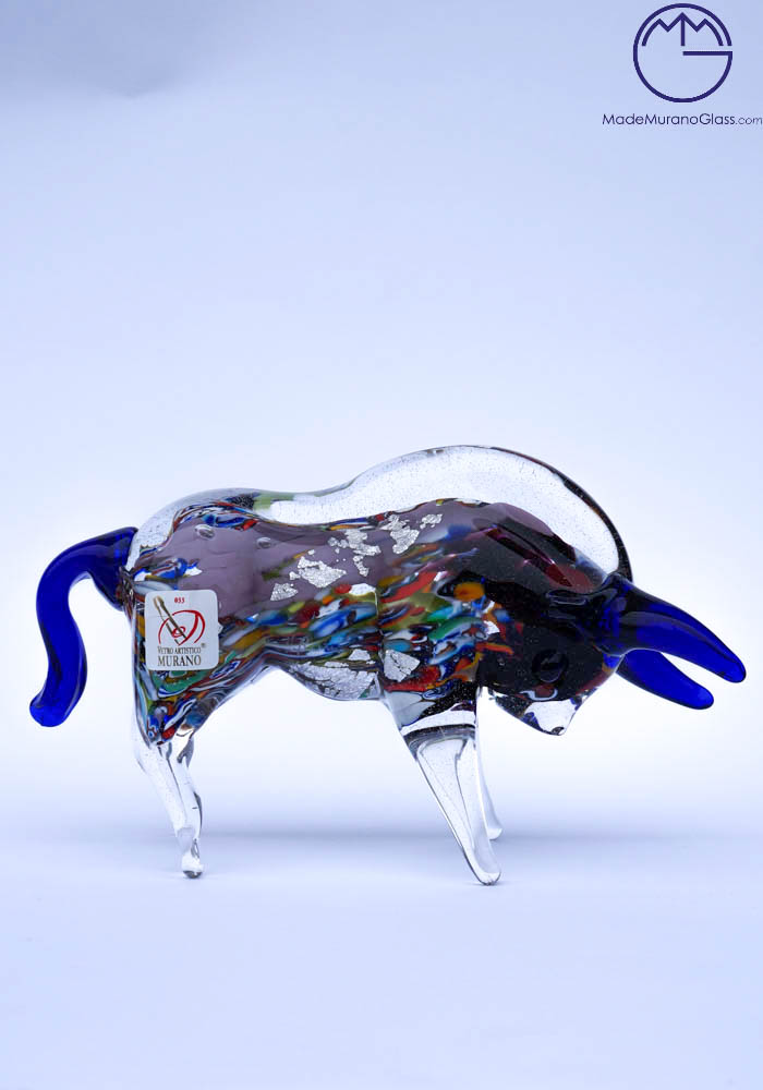 Collection Aida Sommerso - Murano Glass Animal Bull In Murano Glass ...