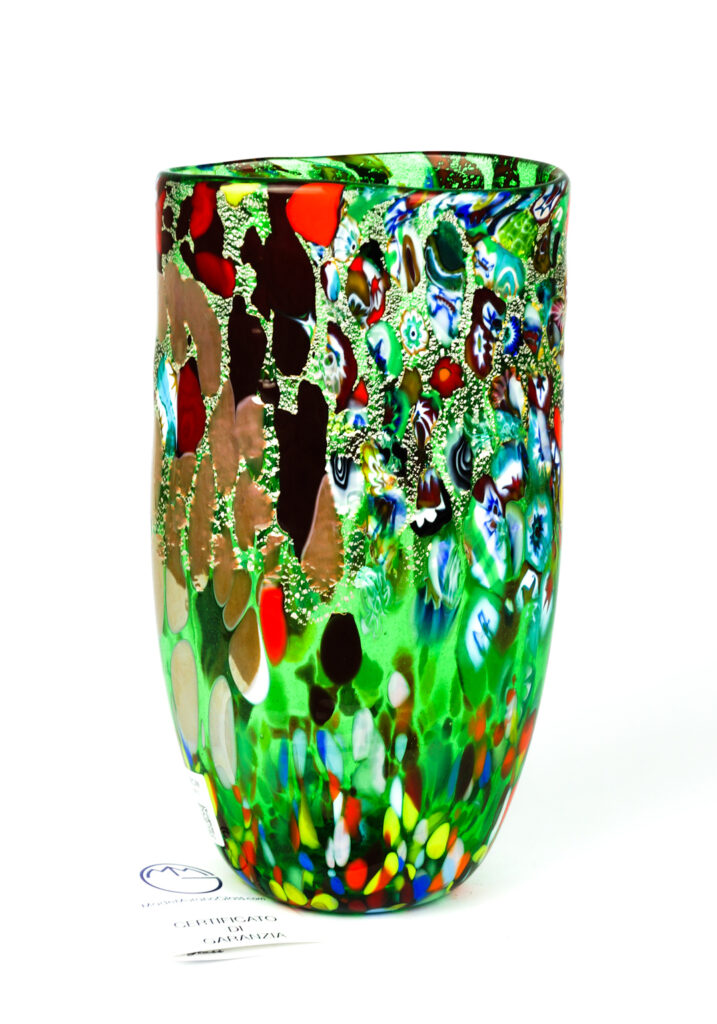 Schissa - Green Murano Glass Vase "Fantasy" - Made Murano Glass