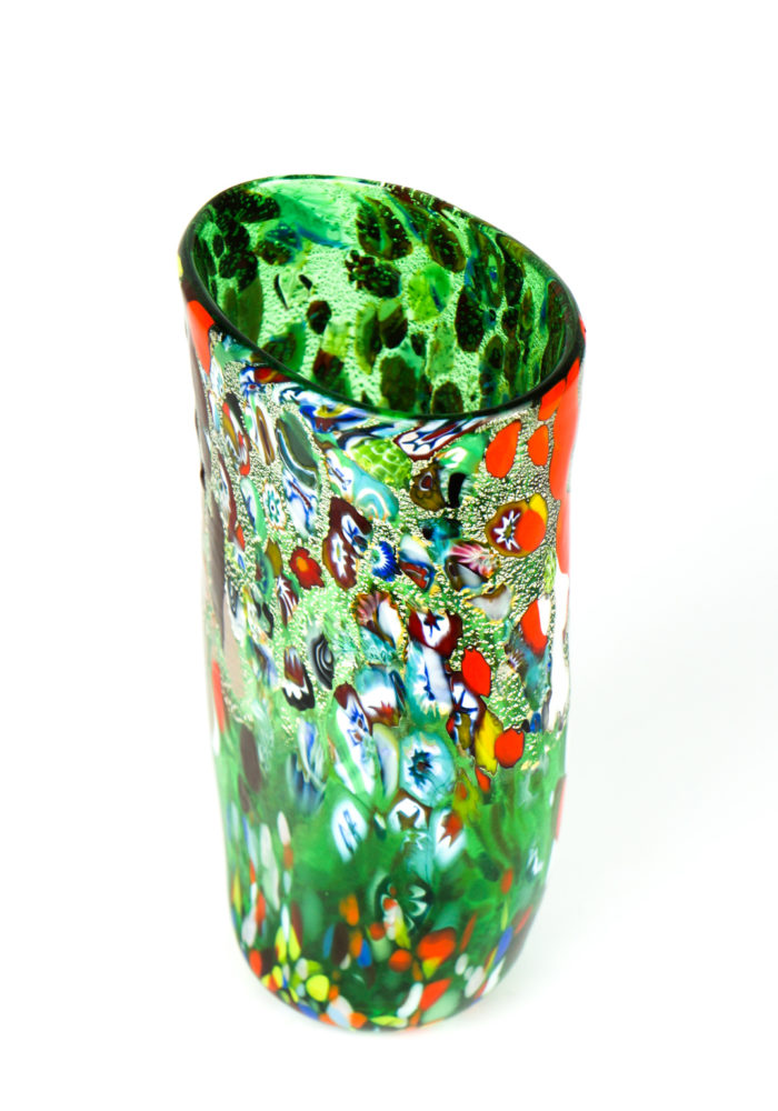 Schissa - Green Murano Glass Vase "Fantasy" - Made Murano Glass