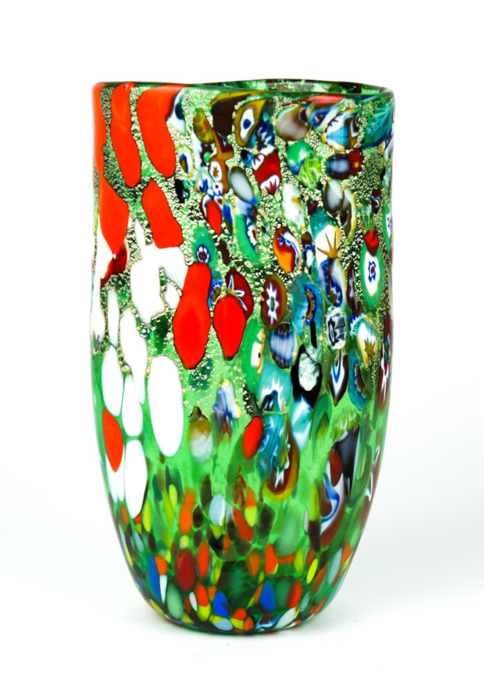 Schissa - Green Murano Glass Vase "Fantasy" - Made Murano Glass