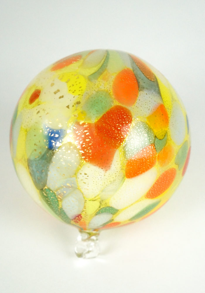 Texas - Xmas Multicolour Ball With Gold Leaf 24kt - Made Murano Glass