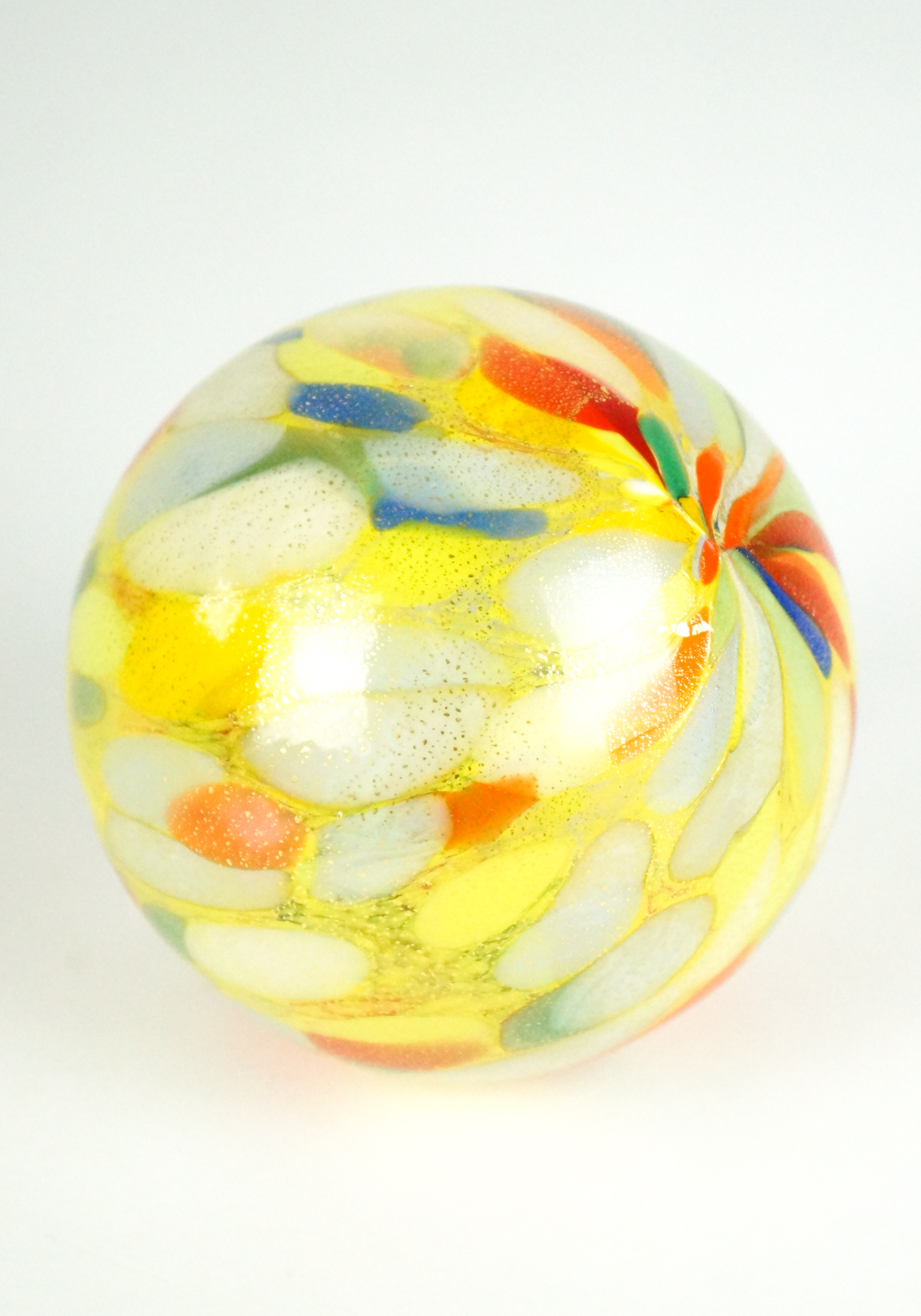 Texas - Xmas Multicolour Ball With Gold Leaf 24kt - Made Murano Glass
