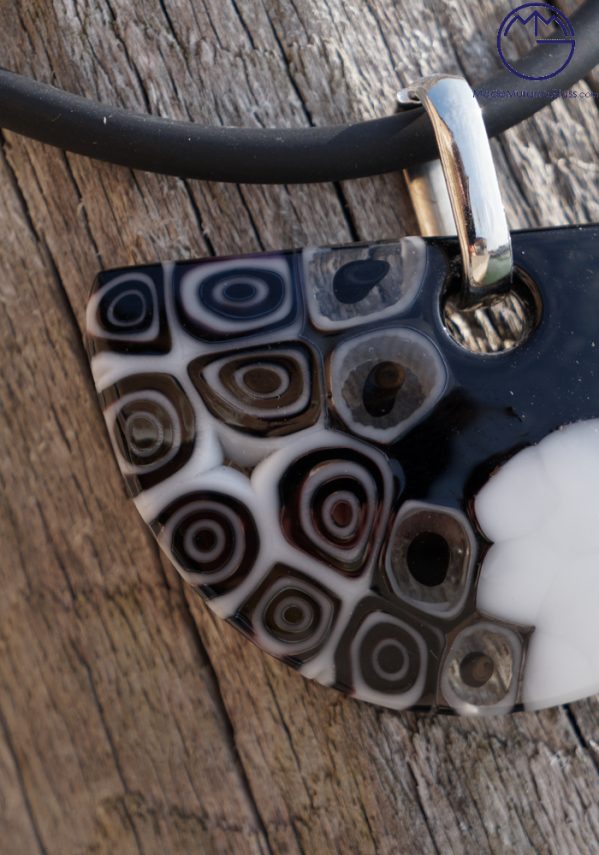 Eternity - Black White Murrina Pendant Murano Glass - Made Murano Glass