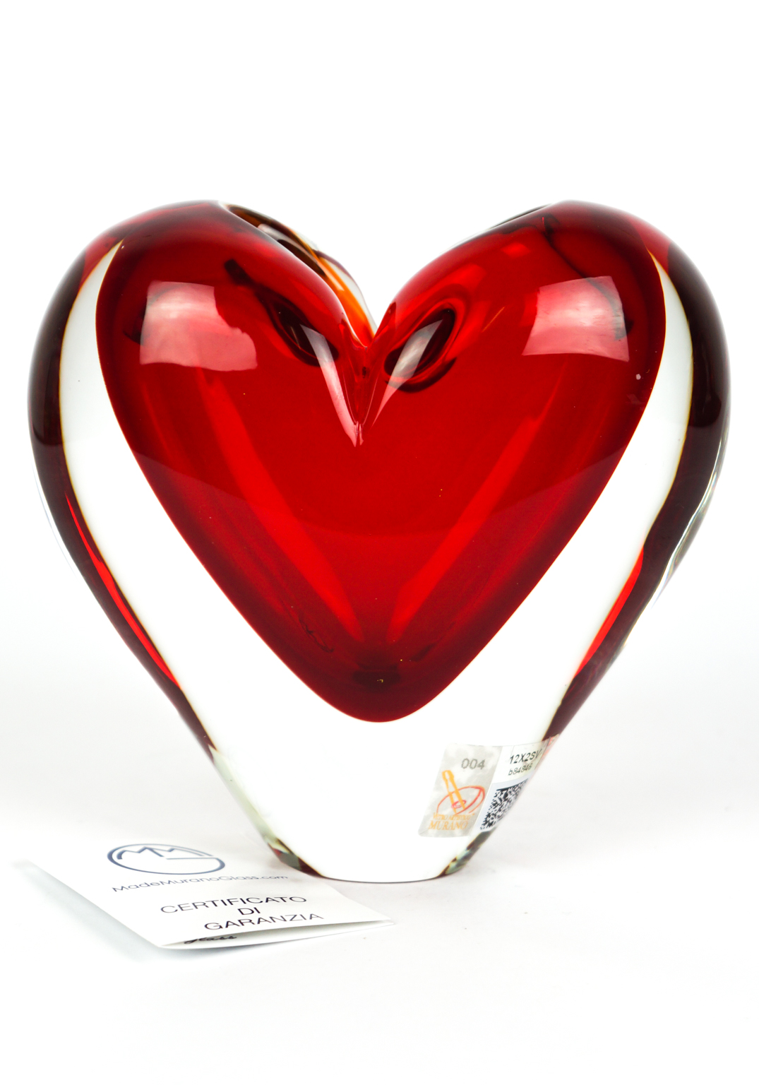 Heart Red Sculpture - Made Murano Glass - Made Murano Glass