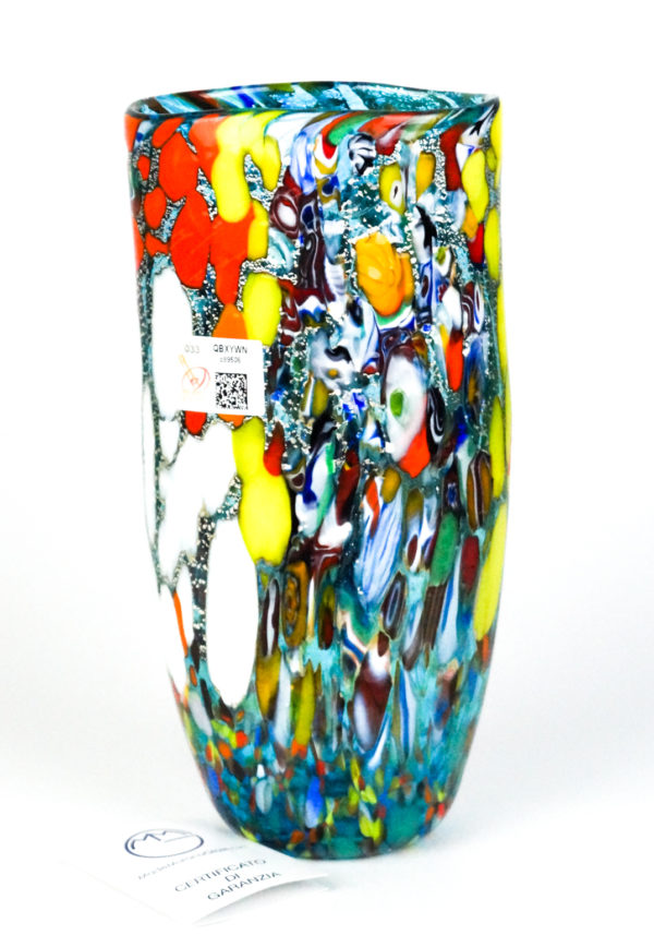 Schissa - Light Blue Murano Glass Vase "Fantasy" - Made Murano Glass