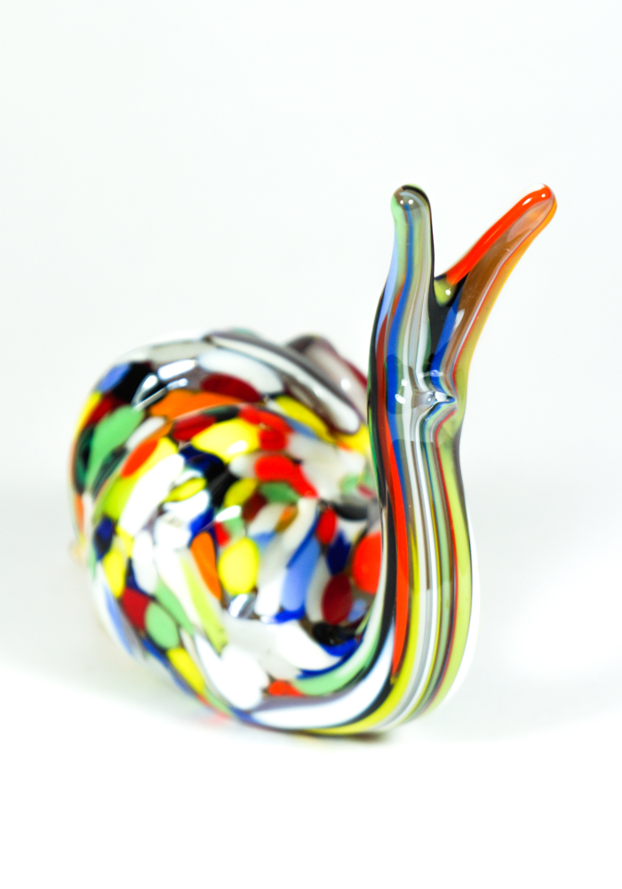 Willy - Multicolored Murano Glass Snail With Mace - Made Murano Glass