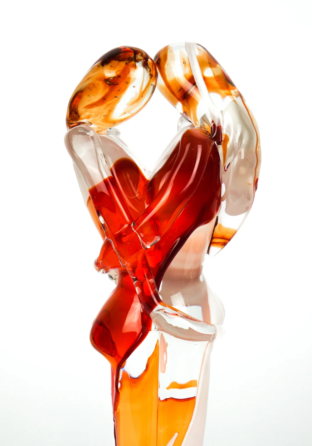 Badis - Orange White Murano Glass Lovers - Made Murano Glass