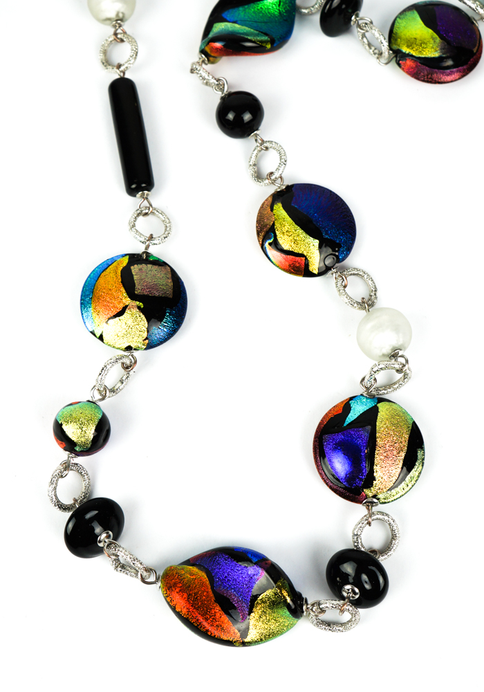 Seattle - Murano Glass Necklace With Dicroico - Made Murano Glass