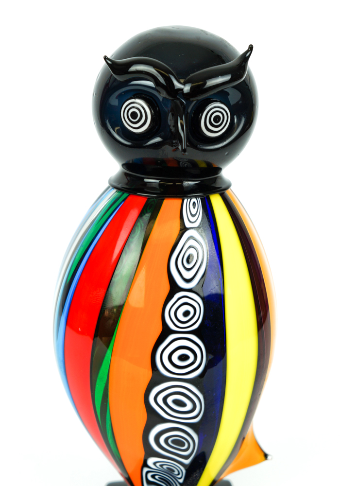 Noctua - Multicolored Murano Glass Owl - Made Murano Glass
