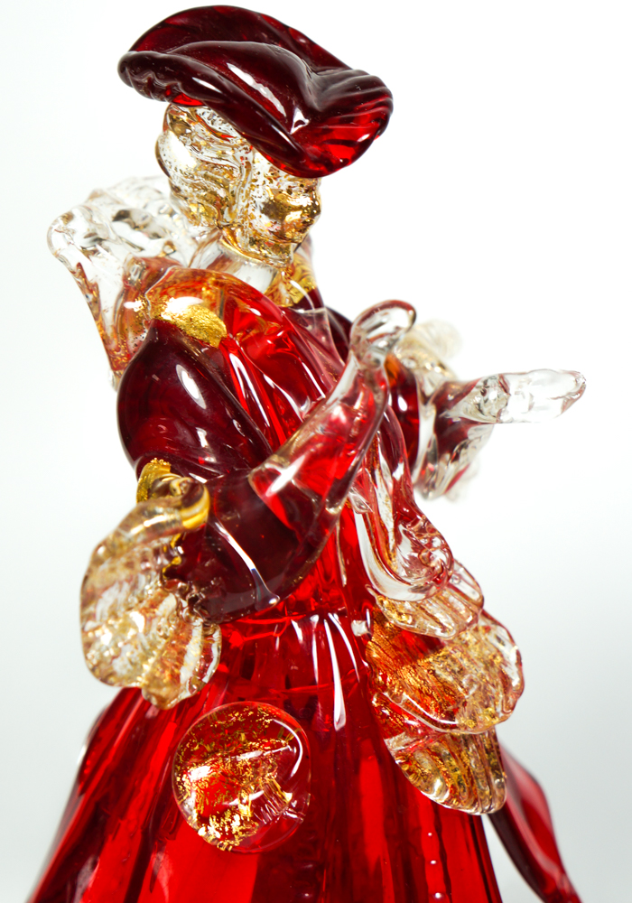 Murano Glass Figurines - Dancers Red And Gold 24 Carats - Made Murano ...