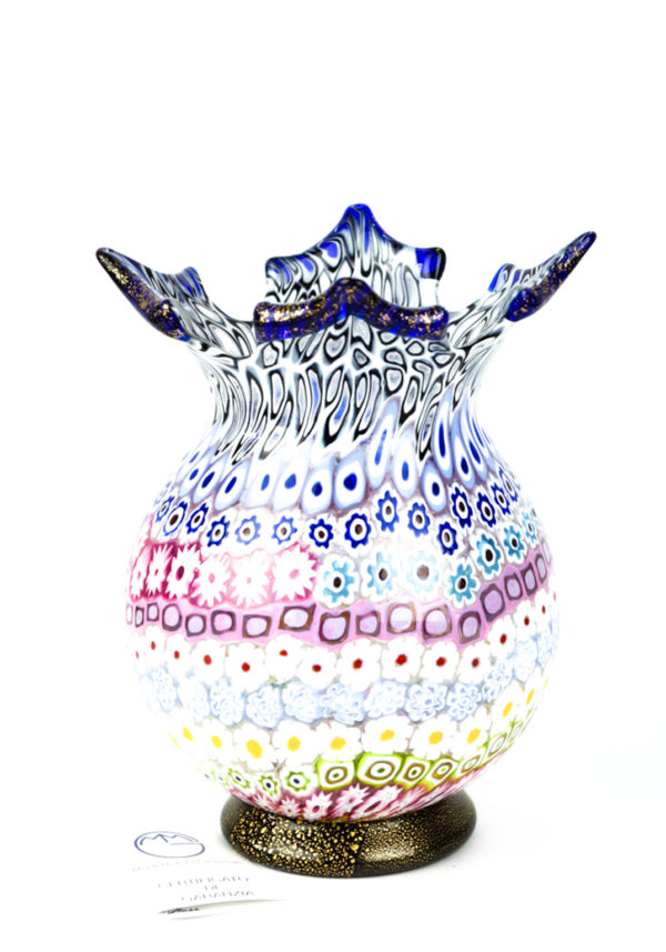 Cornucopia - Mosaic Vase With Murrina Millefiori And Gold 24kt - Made ...