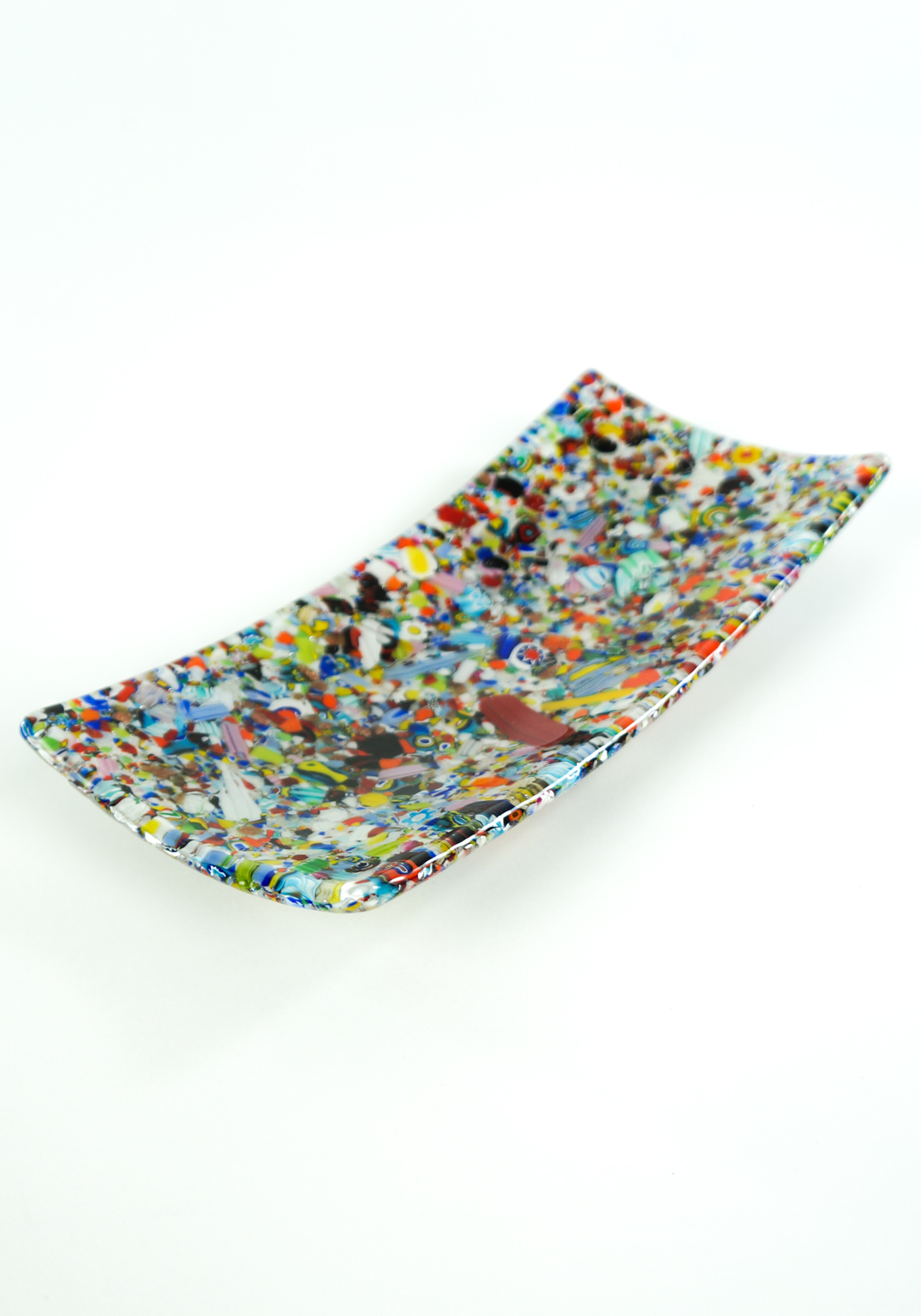 Mixato - Multicolored Rectangular Murano Glass Plate - Made Murano Glass
